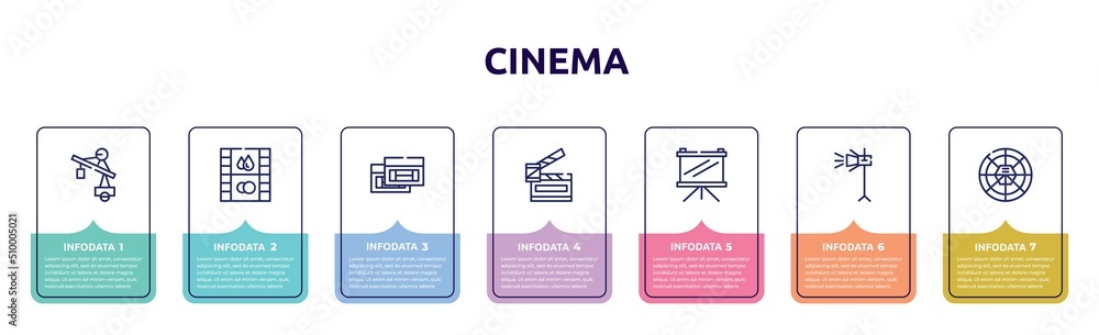 cinema concept infographic design template. included null, image ...