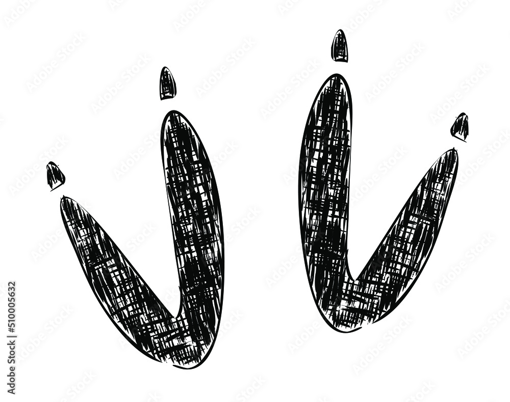 Dinosaur velociraptor footprint in sketch style Stock Vector | Adobe Stock