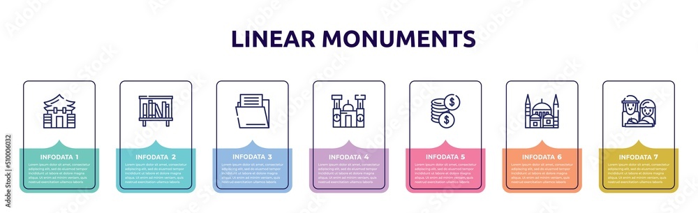 linear monuments concept infographic design template. included memorial ...