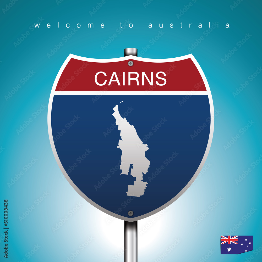 The City label and map of AUSTRALIA In American Signs Style. Stock ...
