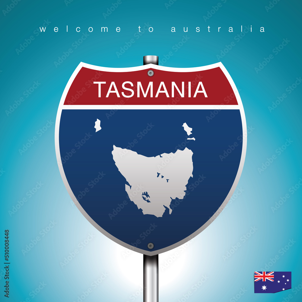 The City label and map of AUSTRALIA In American Signs Style. Stock ...