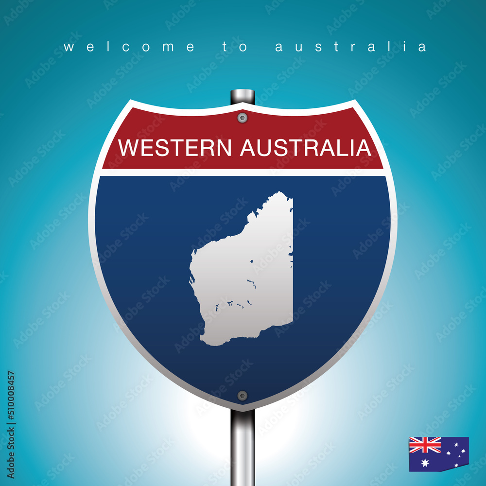 The City label and map of AUSTRALIA In American Signs Style. Stock ...