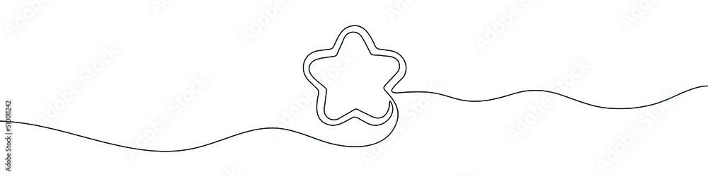 Star one line icon. One line drawing background. Continuous line ...