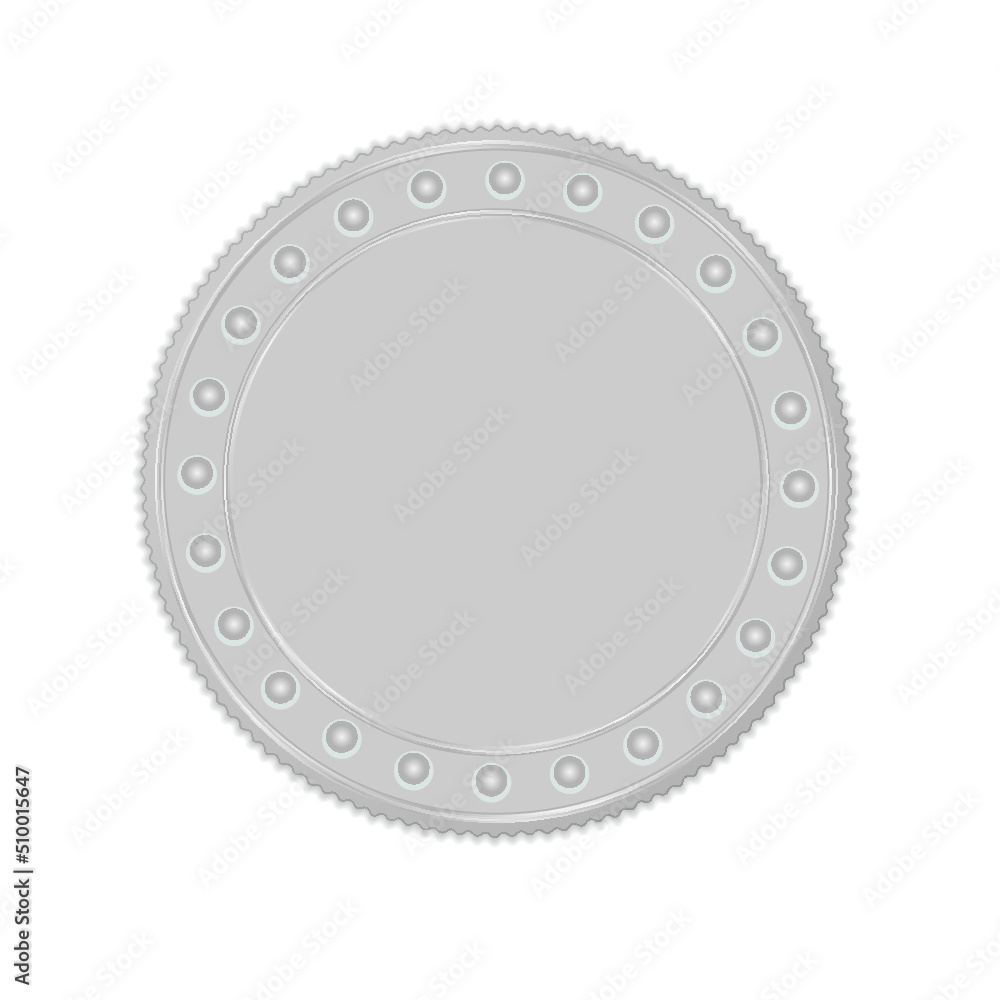 Realistic silver coin isolated on a white background Stock Vector ...