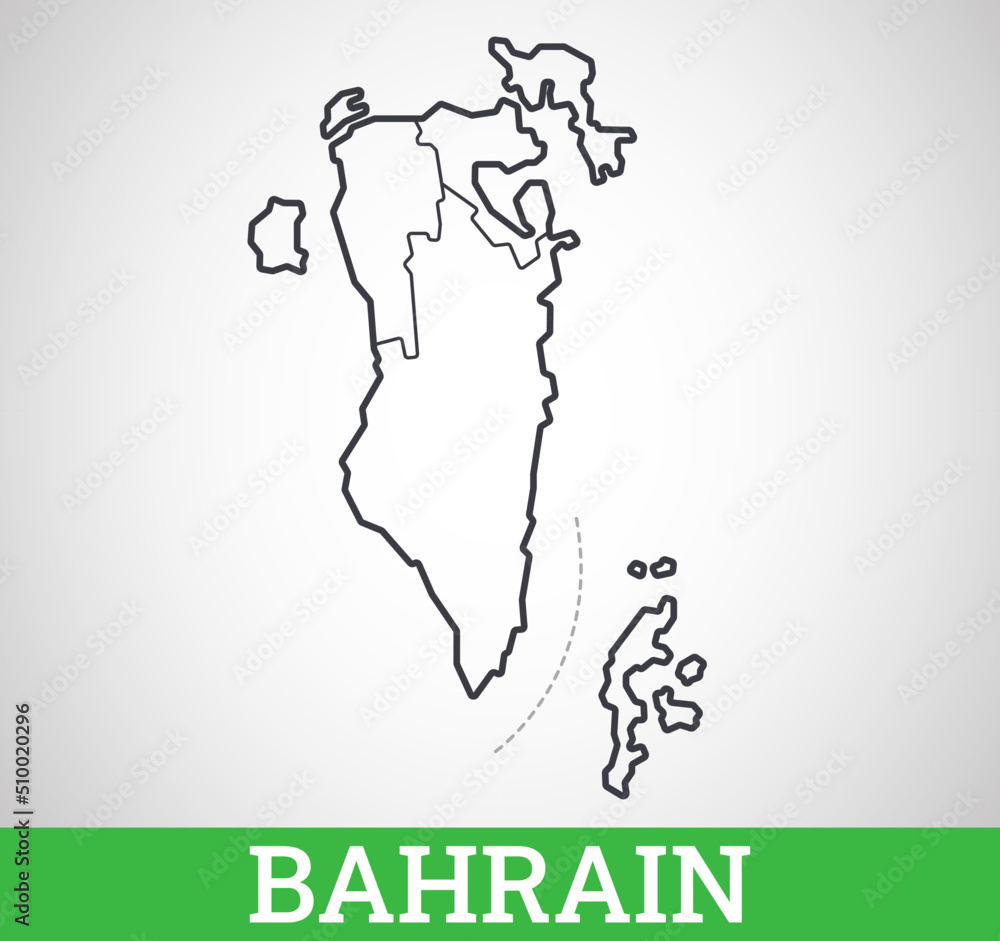 Simple outline map of Bahrain. Vector graphic illustration. Stock ...