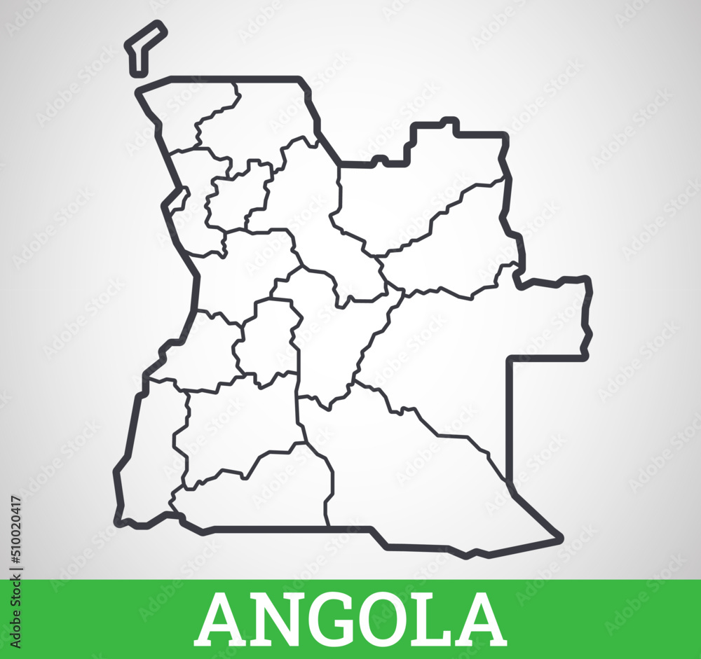 Simple outline map of Angola. Vector graphic illustration. Stock Vector ...