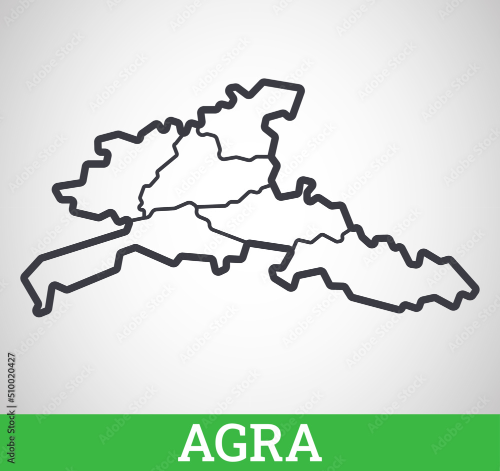 Vecteur Stock Simple outline map of Agra. Vector graphic illustration ... Vecteur Stock Simple outline map of Agra. Vector graphic illustration ...