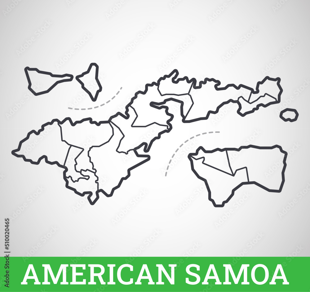 Simple outline map of American Samoa. Vector graphic illustration ...