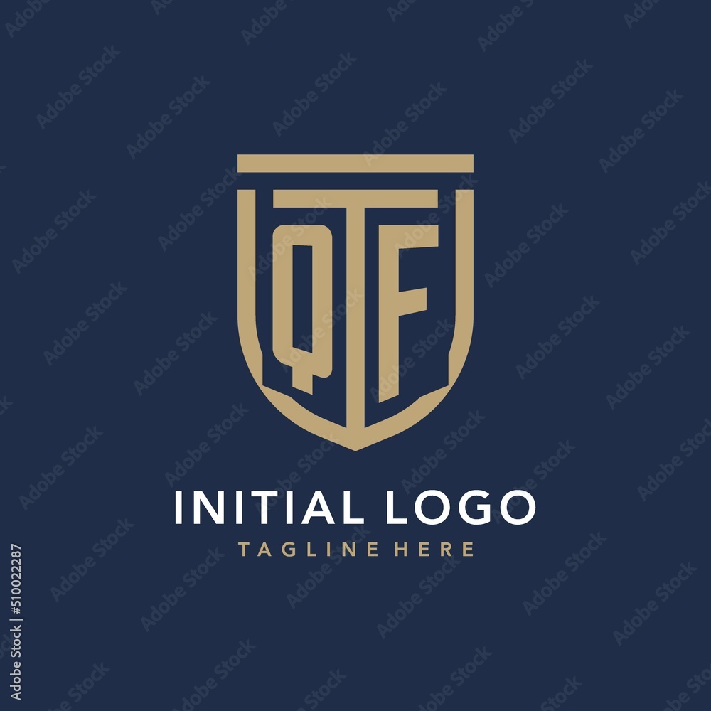 Letter QF shield logo style, luxury and elegant monogram logo design ...