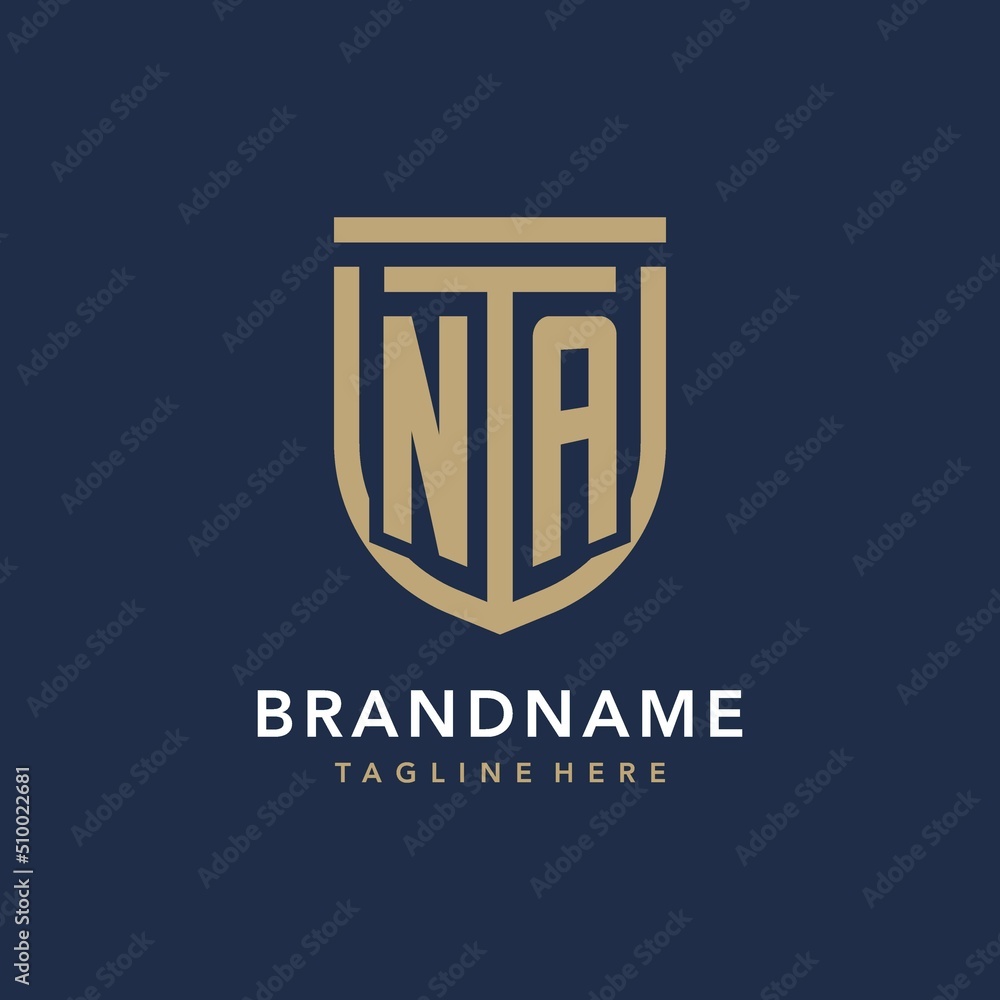 Letter NA shield logo style, luxury and elegant monogram logo design ...