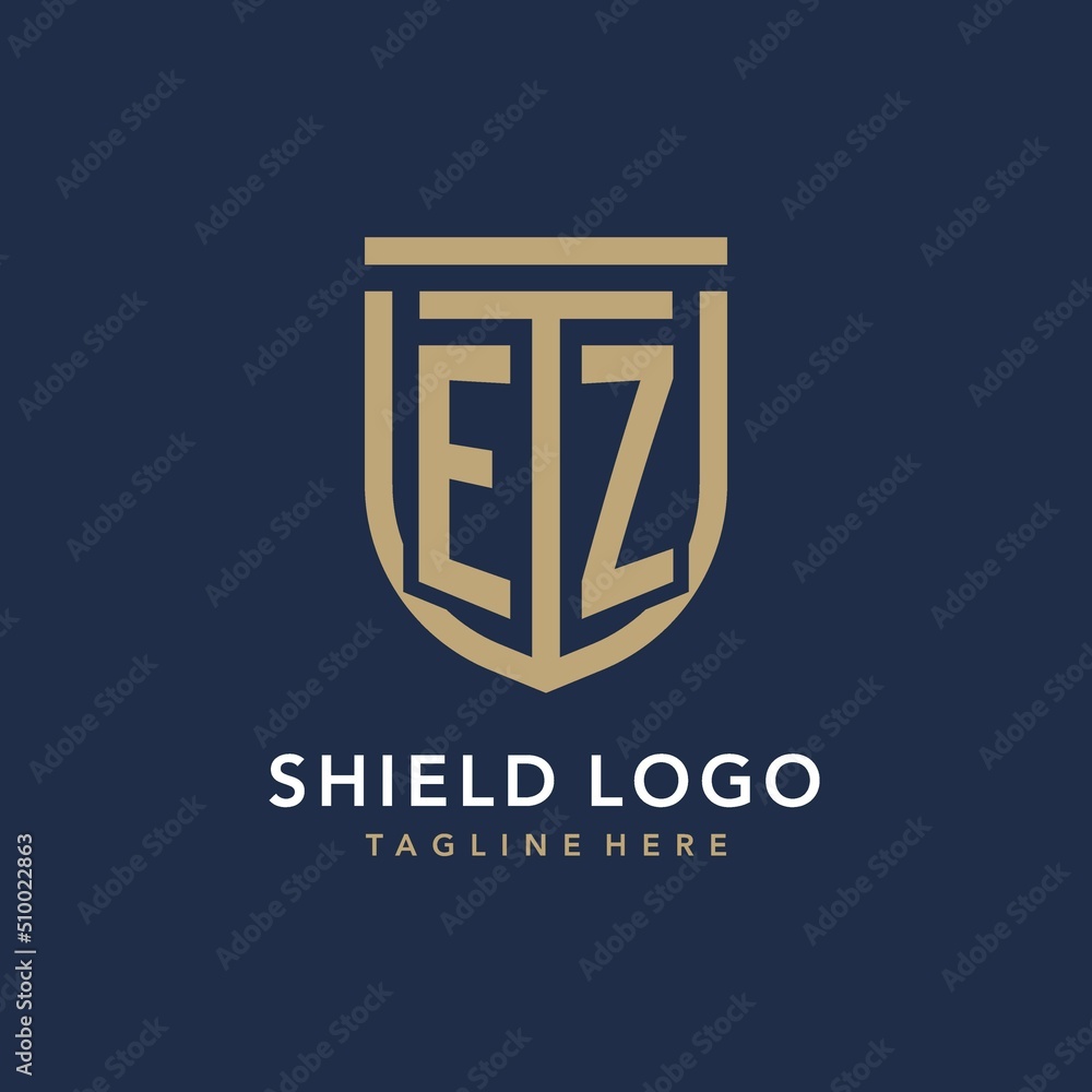 Letter EZ shield logo style, luxury and elegant monogram logo design ...