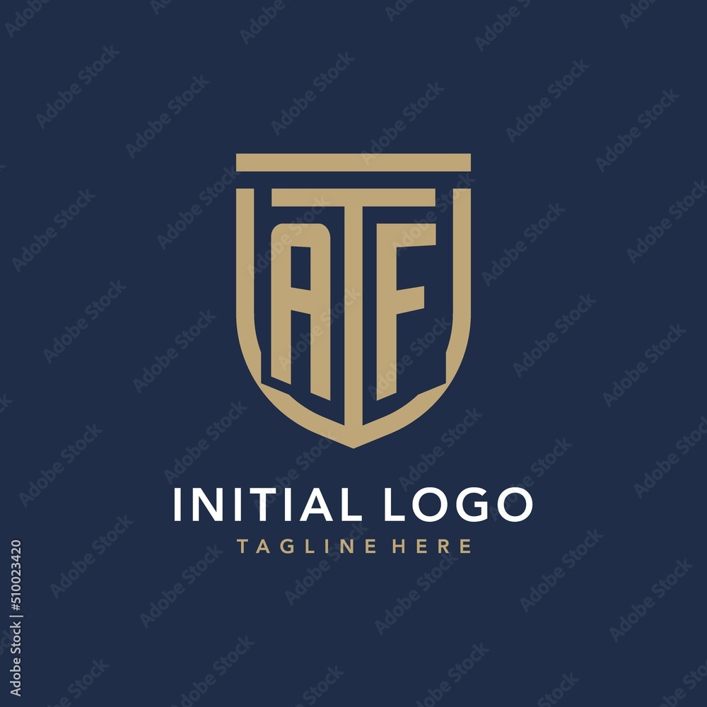 Letter AF shield logo style, luxury and elegant monogram logo design ...
