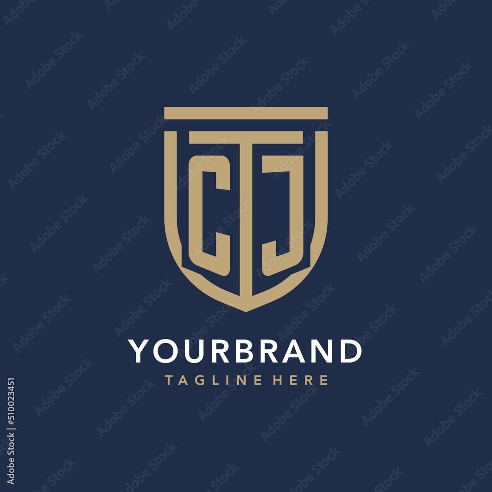 Letter CJ shield logo style, luxury and elegant monogram logo design ...
