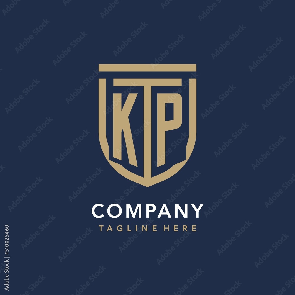 Letter KP shield logo style, luxury and elegant monogram logo design ...