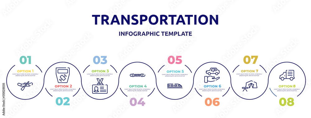 transportation concept infographic design template. included watercraft ...