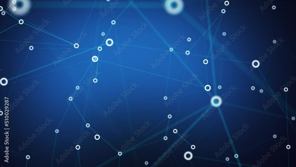 Plexus Nodes Abstract 3d Space Network Connection Structure Moving Particles Lines And Dots