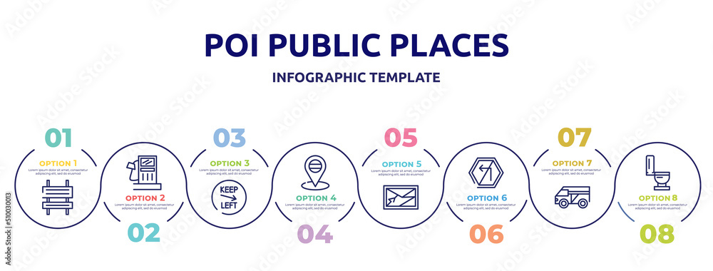 poi public places concept infographic design template. included ...