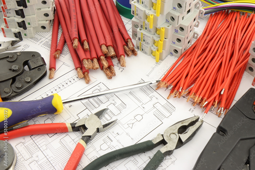 Multimeter and tools for installing an electrical control panel in ...