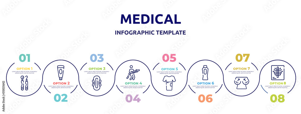 medical concept infographic design template. included dental hook ...