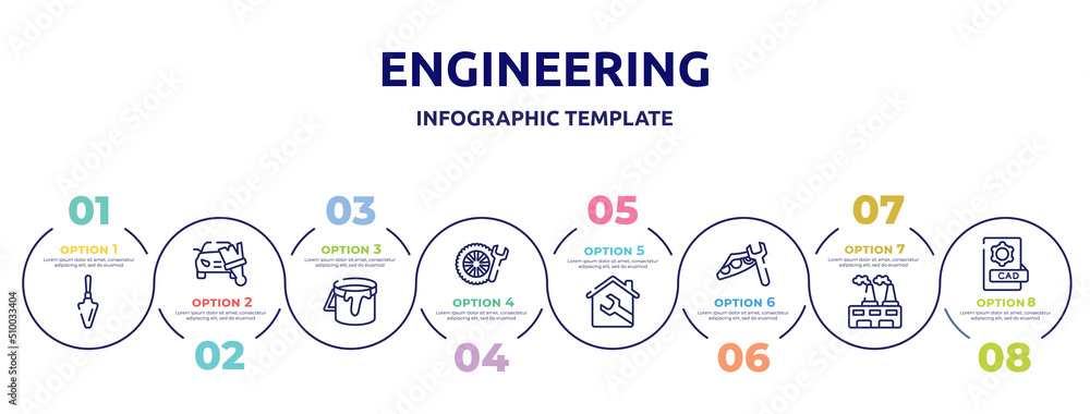 engineering concept infographic design template. included garden ...