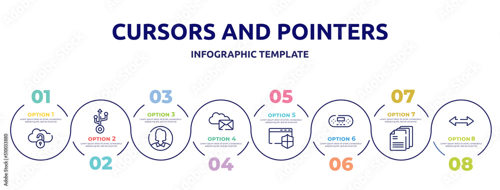 cursors and pointers concept infographic design template. included ...