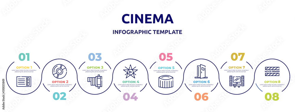 cinema concept infographic design template. included prompt box, dvd ...