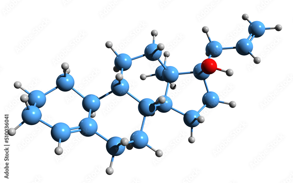 3D image of Allylestrenol skeletal formula - molecular chemical ...