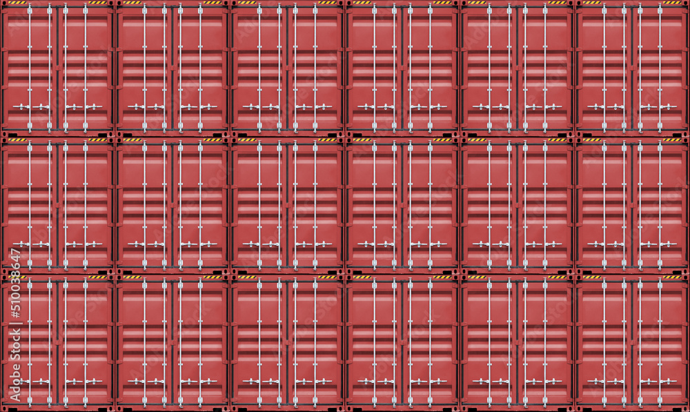 Stack of red containers box cargo in port shipping yard, Containers ...