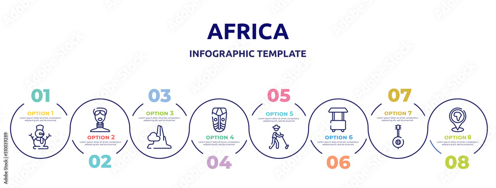 africa concept infographic design template. included snowman, african ...
