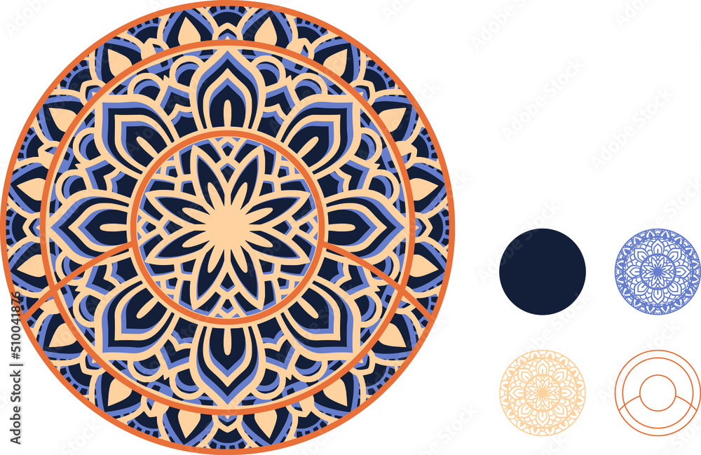 Design -mandala consists of 4 layers. Great for laser cutting machines ...