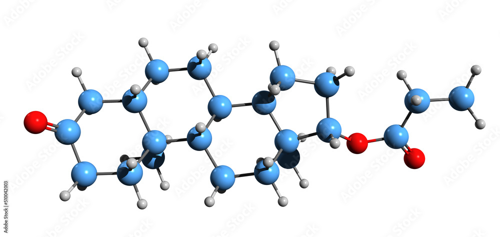 3D image of Androstanolone propionate skeletal formula - molecular ...