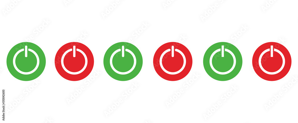 Set of on/off icons,buttons.Turn power on or off symbols isolated on ...