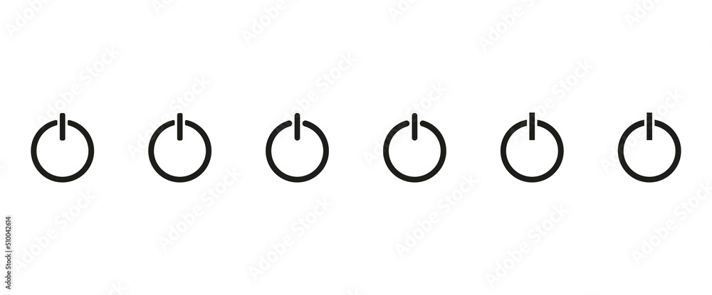 Set of on/off icons,buttons.Turn power on or off, symbols isolated on ...