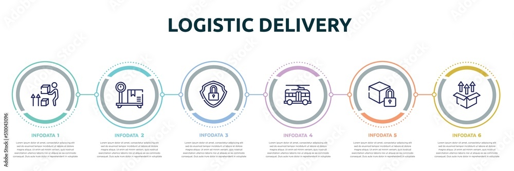 logistic delivery concept infographic design template. included lift up ...