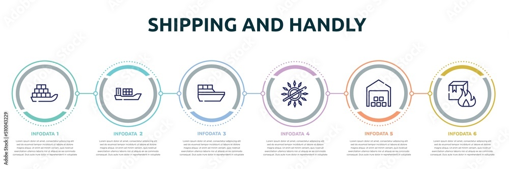 shipping and handly concept infographic design template. included sea ...