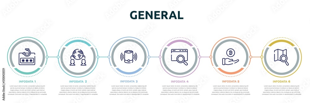 general concept infographic design template. included password phishing, outsourcing, smart ...