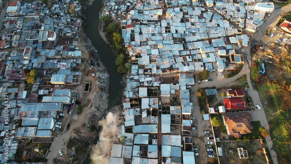 The scale of Alexandra township can be seen as this aerial shot tilts ...