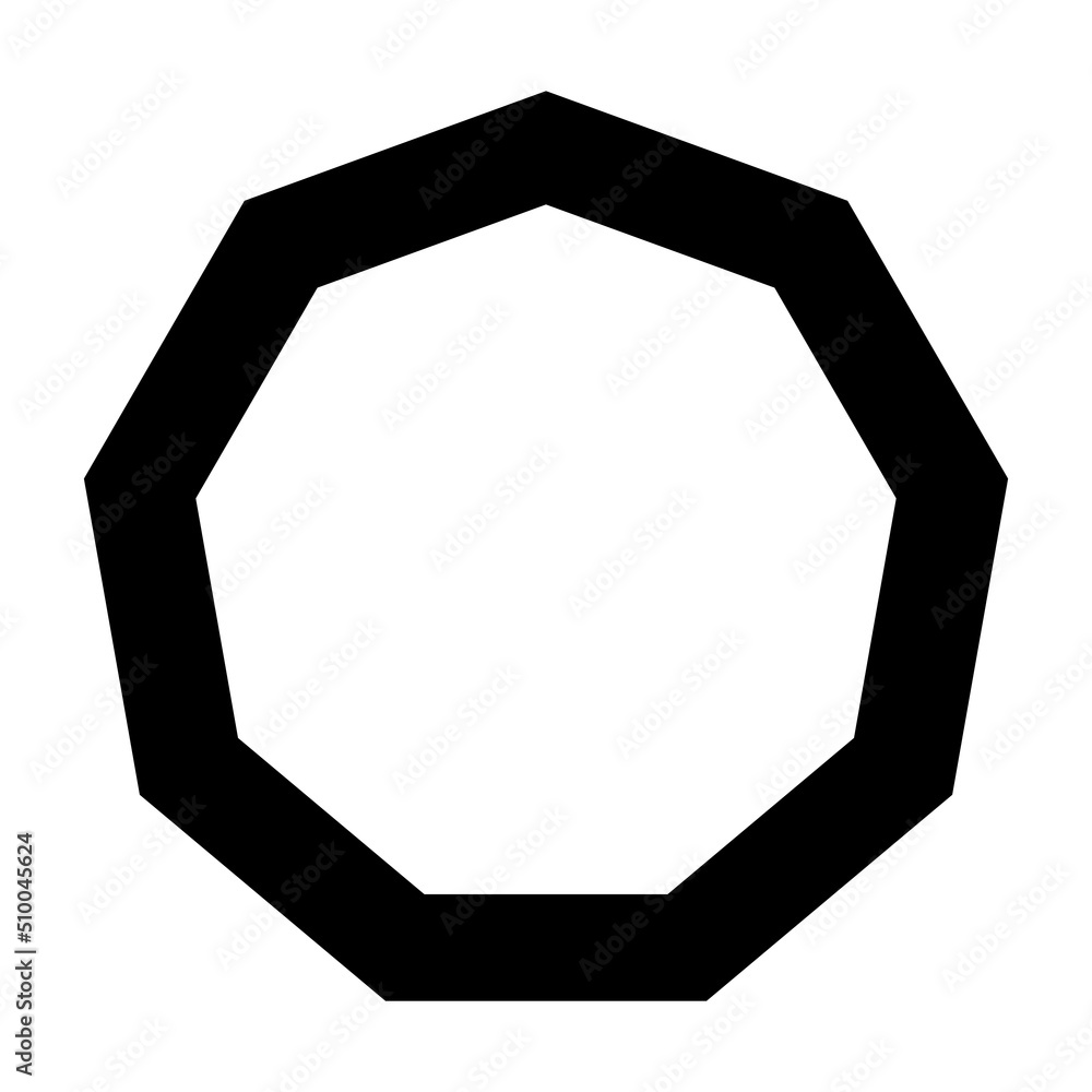 Nonagon symbol shape vector icon for creative graphic design ui element ...