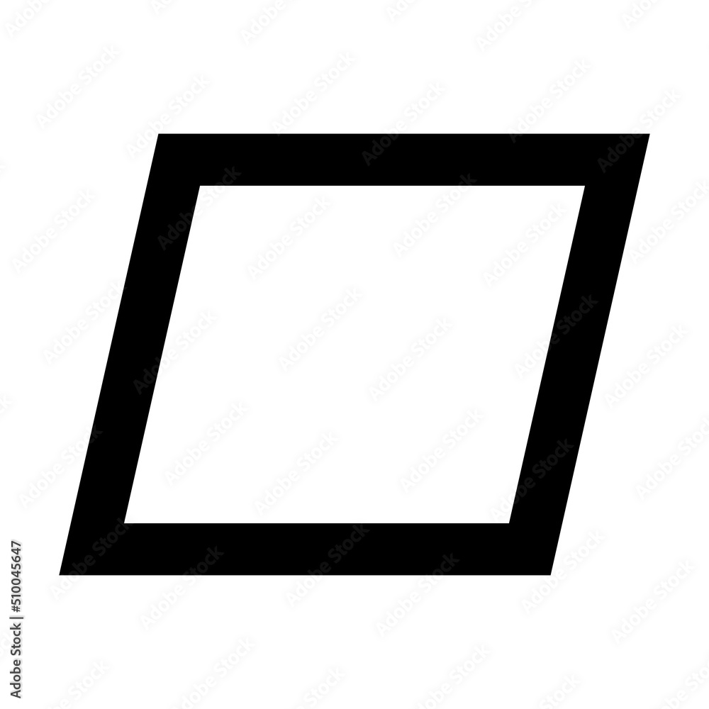 Parallelogram symbol shape vector icon outline stroke for creative ...