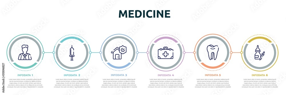 medicine concept infographic design template. included executive man ...