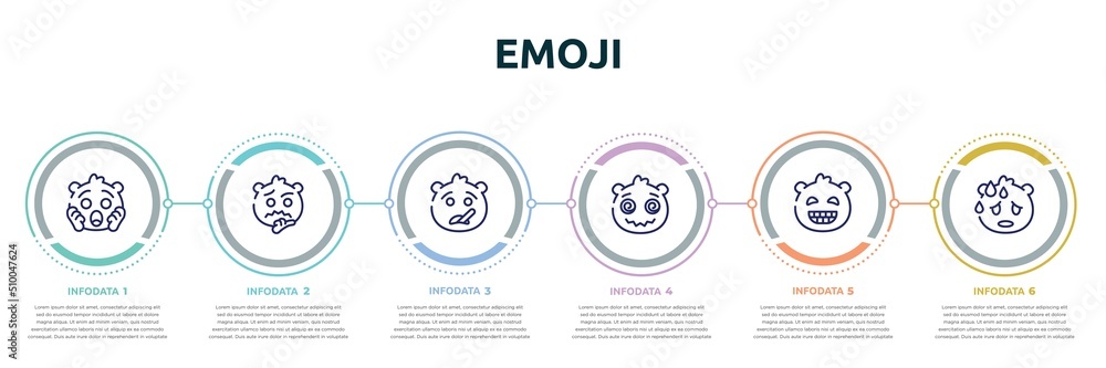 emoji concept infographic design template. included shocked emoji ...