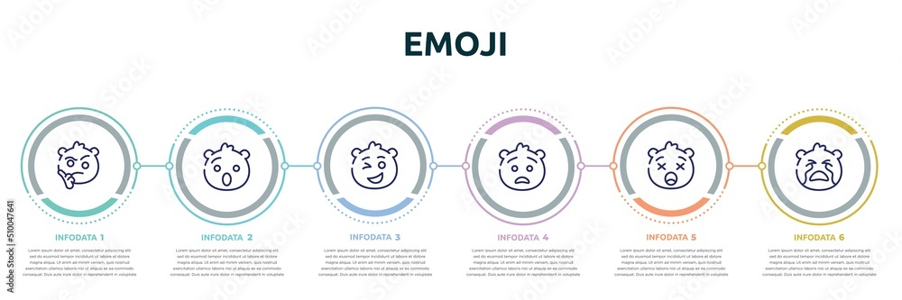 emoji concept infographic design template. included wondering emoji ...