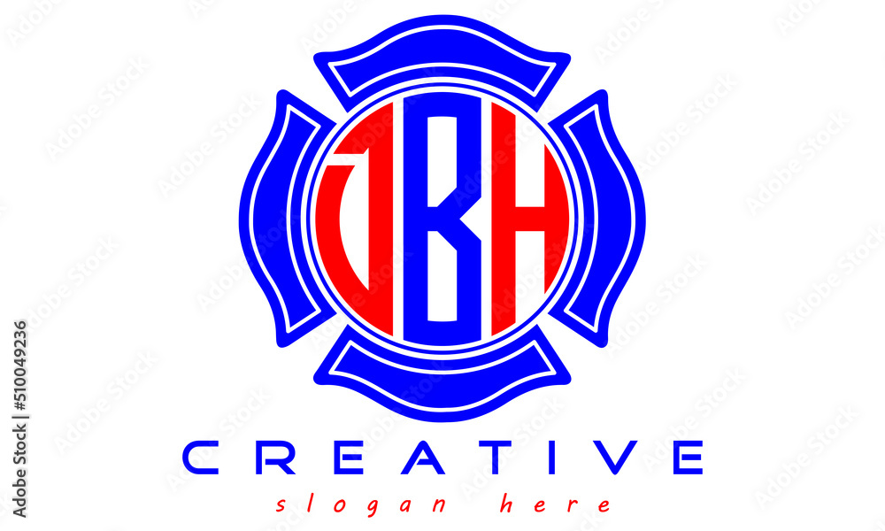 DBH letter monogram font graphic badge Round logotype with 3 letter ...