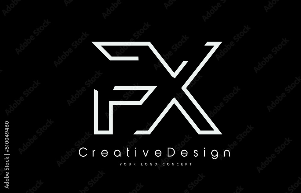 FX F X Letter Logo Design in White Colors. Stock Vector | Adobe Stock