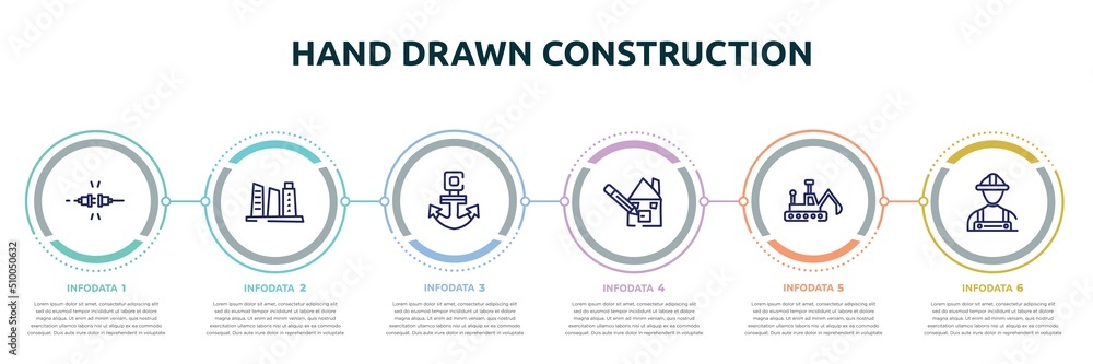Vetor de hand drawn construction concept infographic design template ...