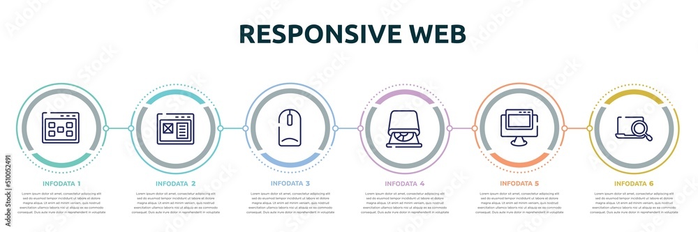 responsive web concept infographic design template. included ux de ...
