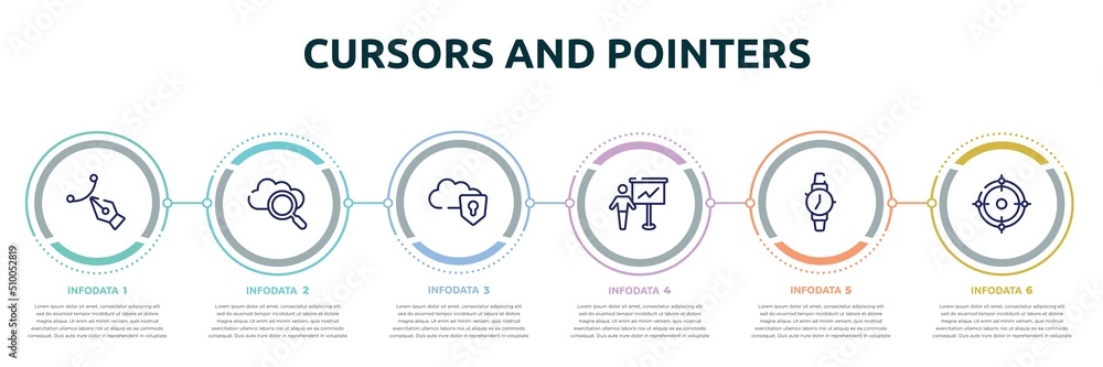 Vetor de cursors and pointers concept infographic design template ...