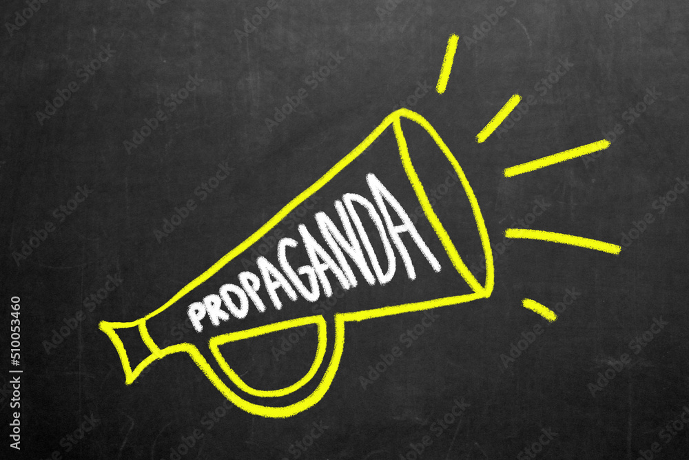 Propaganda and fake news concept. A megaphone with the word propaganda ...