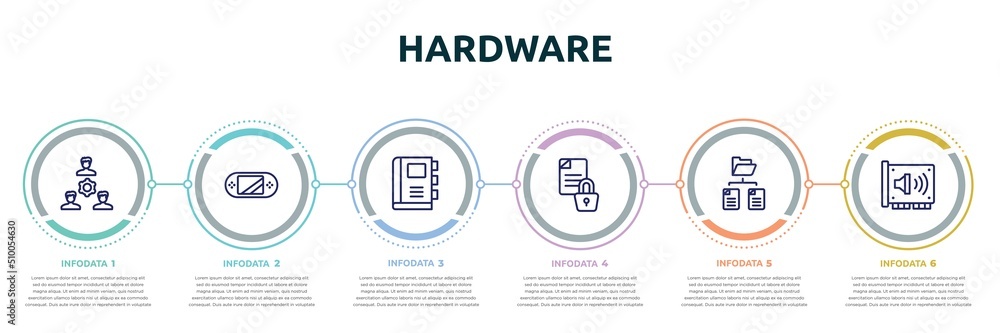 hardware concept infographic design template. included work team ...