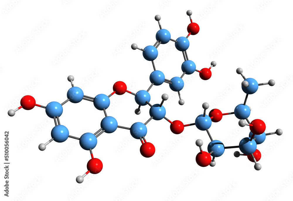 3D image of Astilbin skeletal formula - molecular chemical structure of ...